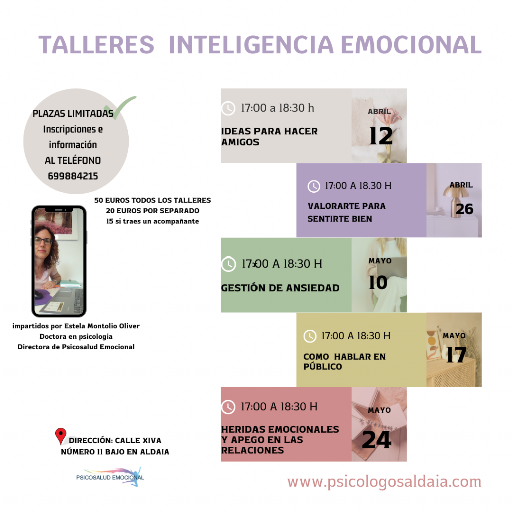 TALLERES PRIMAVERA 2024 EN PSICOSALUD EMOCIONAL